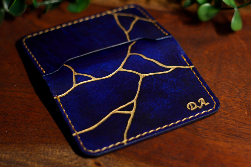 Kintsugi "Elf" - Bifold Card Wallet – White Owl Leatherworks